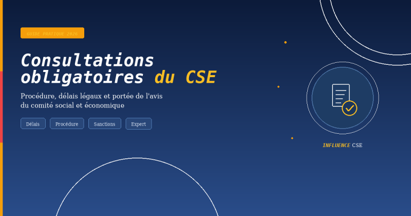 Consultations obligatoires du CSE : procédure, délais et avis (Guide 2026)